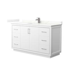 Wyndham Collection® Icon 60"W x 22"D White Vanity and Giotto Quartz ...
