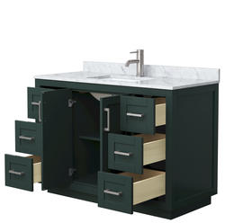 Wyndham Collection® Miranda 48"W x 22"D Green Vanity and White Carrara ...