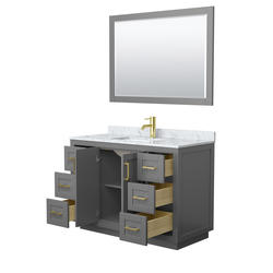 Wyndham Collection® Miranda 48"W x 22"D Dark Gray Vanity and White ...
