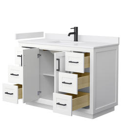 Wyndham Collection® Miranda 48"W x 22"D White Vanity and White Cultured ...