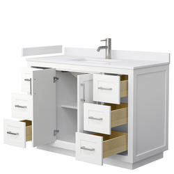 Wyndham Collection® Miranda 48"W x 22"D White Vanity and White Cultured ...