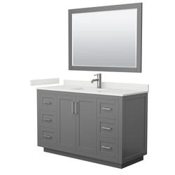 Wyndham Collection® Miranda 54"W x 22"D Dark Gray Vanity and White ...