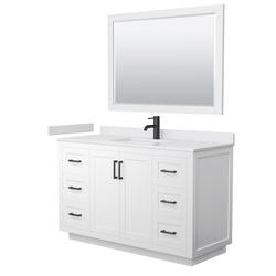 Wyndham Collection® Miranda 54"W x 22"D White Vanity and White Cultured ...