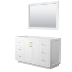 Wyndham Collection® Miranda 53-1/4"W x 21-3/4"D White Bathroom Vanity ...