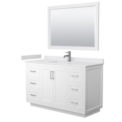 Wyndham Collection® Miranda 54"W x 22"D White Vanity and White Cultured ...