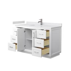 Wyndham Collection® Miranda 54"W x 22"D White Vanity and White Cultured ...