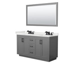 Wyndham Collection® Miranda 60"W x 22"D Dark Gray Vanity and White ...