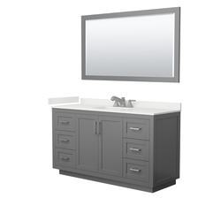 Wyndham Collection® Miranda 60"W x 22"D Dark Gray Vanity and White ...