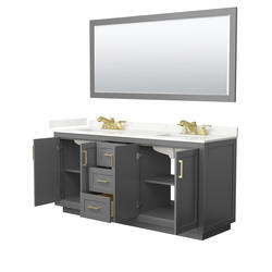 Wyndham Collection® Miranda 72"W x 22"D Dark Gray Vanity and Giotto ...