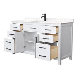 Wyndham Collection® Beckett 60"W x 22"D White Vanity and Carrara ...