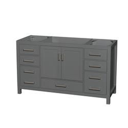 Wyndham Collection® Sheffield 59"W x 21-1/2"D Dark Gray Bathroom Vanity ...
