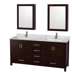 Wyndham Collection® Sheffield 70-3/4"W x 21-1/2"D Espresso Bathroom ...