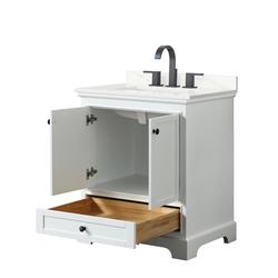 Wyndham Collection® Deborah 30"W x 22"D White Vanity and Giotto Quartz ...