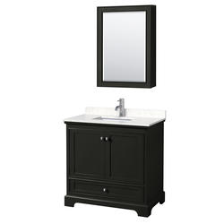 Wyndham Collection® Deborah 36"W x 22"D Dark Espresso Vanity and ...