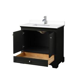 Wyndham Collection® Deborah 36"W x 22"D Dark Espresso Vanity and White ...
