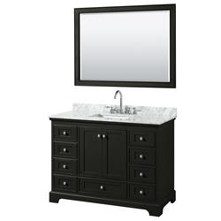 Wyndham Collection® Deborah 48"W x 22"D Dark Espresso Vanity and White ...