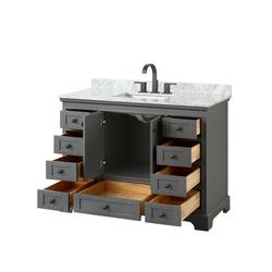 Wyndham Collection® Deborah 48"W x 22"D Dark Gray Vanity and White ...