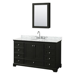 Wyndham Collection® Deborah 60"W x 22"D Dark Espresso Vanity and White ...