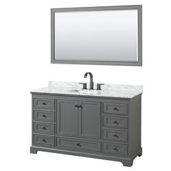 Wyndham Collection® Deborah 60"W x 22"D Dark Gray Vanity and White ...