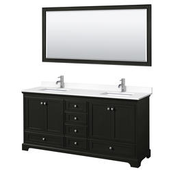 Wyndham Collection® Deborah 72"W x 22"D Dark Espresso Vanity and White ...
