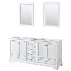 Wyndham Collection® Deborah 71"W x 21-1/2"D White Bathroom Vanity ...