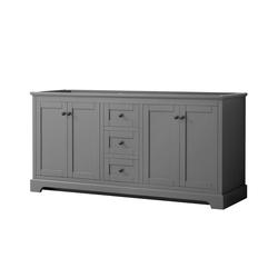 Wyndham Collection® Avery 71"W x 21-3/4"D Dark Gray Bathroom Vanity ...