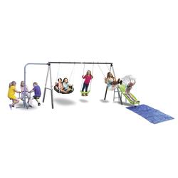 XDP Playground Park 5 Activity Metal Swing Set with Water Slide at Menards®