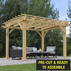 10 x 12 Meridian Ready to Assemble Cedar Pergola Kit at Menards®