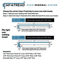 Cap A Tread® Color 7893 1.69" x 12.15" x 47" Stair Tread & Reversible ...