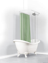 Zenna Home® NeverRust 60" White Hoop Shower Curtain Rod at Menards®