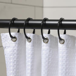 Zenna Home® NeverRust Matte Black Shower Curtain Rings - 12 Count at ...
