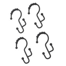 Zenna Home® Rustproof Matte Black Double Roller Shower Hooks - 12 Count ...