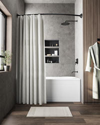 Zenna Home® 72" Matte Black Rustproof High-Grade Stainless Steel Dual ...