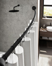 Zenna Home® 72" Matte Black Rustproof High-Grade Stainless Steel Dual ...