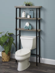 Zenna Home® 27-1/2"W x 61-3/4"H Distressed Gray and Matte Black Over ...