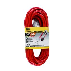 Smart Electrician® 50' 14/3 Medium-Duty Red Locking Outdoor Extension ...