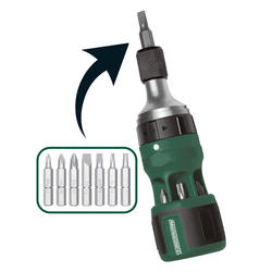 Masterforce® Quick Change Ratcheting Stubby Multi-Bit Screwdriver Set ...