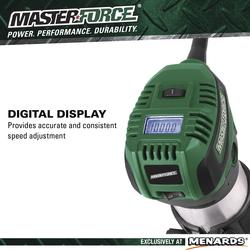 Masterforce® 1-1/4 HP Variable Speed Fixed Base Compact Router at Menards®