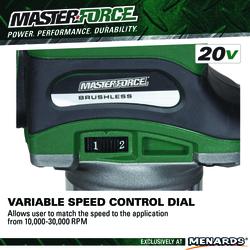 Masterforce® 20-Volt Cordless Brushless Variable Speed Fixed Base ...