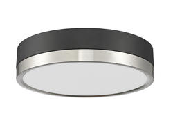 Z-Lite Algar 12" Matte Black & Brushed Nickel LED Flush Mount Ceiling ...