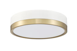 Z-Lite Algar 12" Matte White & Modern Gold LED Flush Mount Ceiling ...