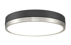 Z-Lite Algar 16" Matte Black & Brushed Nickel LED Flush Mount Ceiling ...