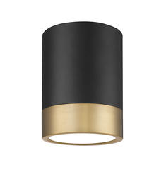 Z-Lite Algar 6" Matte Black & Modern Gold LED Flush Mount Ceiling Light ...