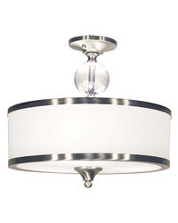 Z-Lite Cosmopolitan Brushed Nickel 3 Light Semi-Flush Mount Ceiling ...