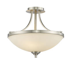 Z-Lite Bordeaux Brushed Nickel 3 Light Semi-Flush Mount Ceiling Light ...