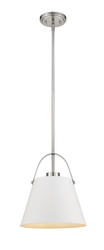 Z-Lite Z-Studio Matte White & Brushed Nickel 1-Light Pendant at Menards®