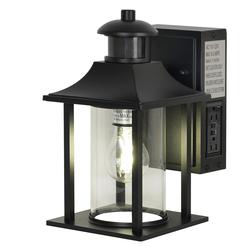 Patriot Lighting® Vinny Matte Black Motion Sensor Outdoor Wall Light at ...