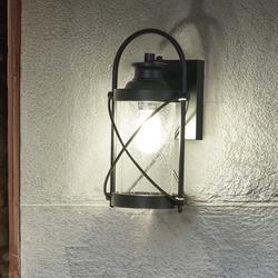 Patriot Lighting® Lanty Dusk-to-Dawn Matte Black Outdoor Wall Light at ...