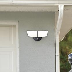 Patriot Lighting, Bronze LED Dual Head Switch Operated Outdoor Security ...