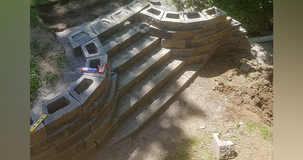 Retaining Wall with Stairs - Project by Phil at Menards®
